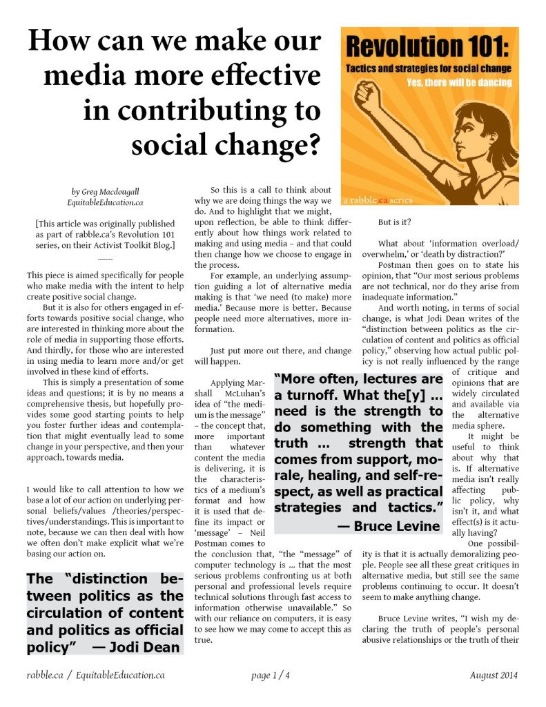 How can we make our media more effective in contributing to social ...