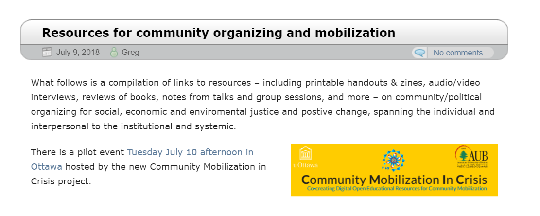 Resources for community organizing and mobilization - EquitableEducation.ca